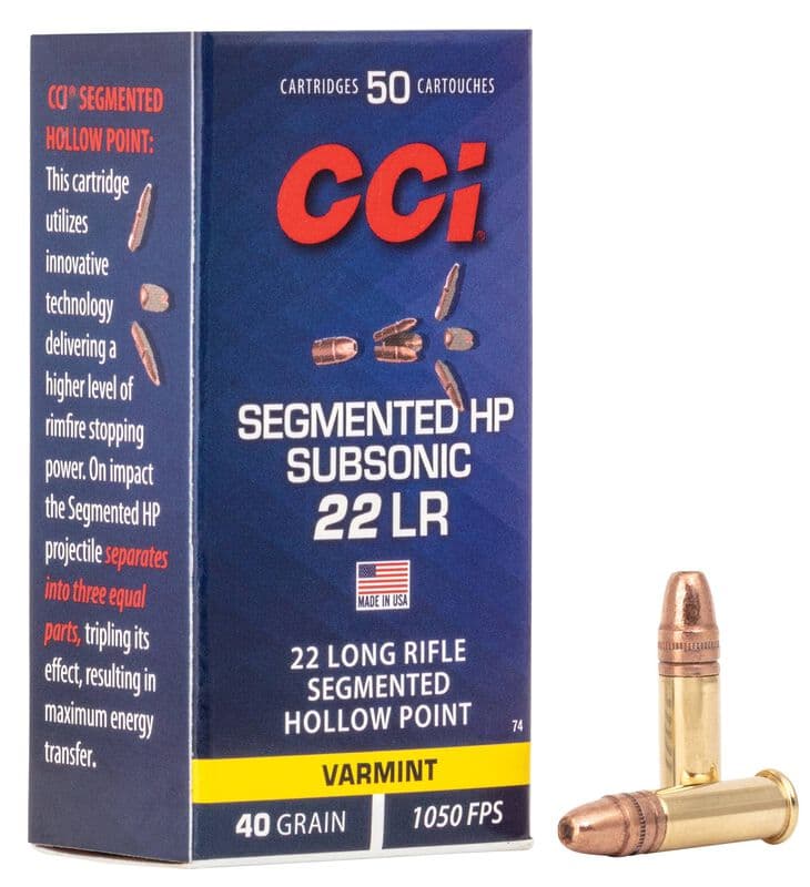 CCI 22 LR. Subsonic Segmented 40 gr. HP, 500 Rds/ Brick - Ron Shirk ...